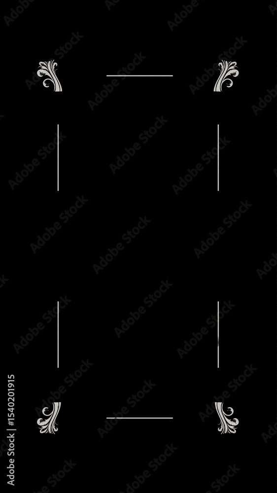 Old Movie Style Text Border Vertical Animation. Vertical video of ...