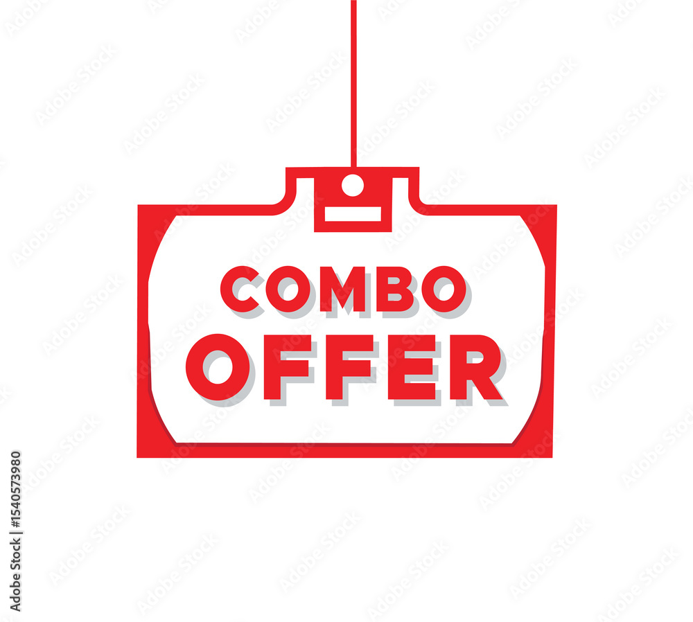 Poster Combo offer, hanging poster red sign template banner ...