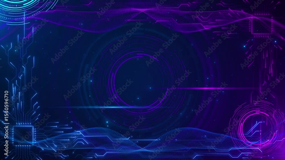 Futuristic HUD video frame border Computer Processors CPU. Motherboard ...