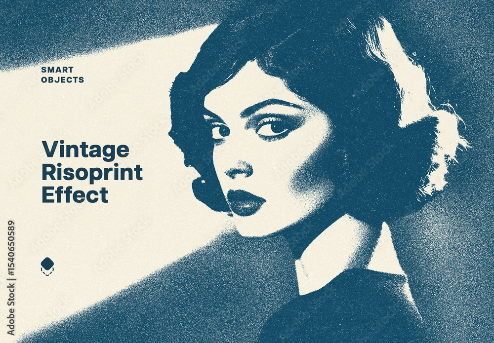 Vintage Risoprint Effect Mockup Stock Template | Adobe Stock