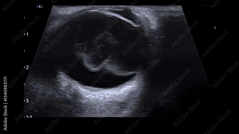 Vidéo Stock Posterior vitreous detachment.USG Posterior vitreous ...