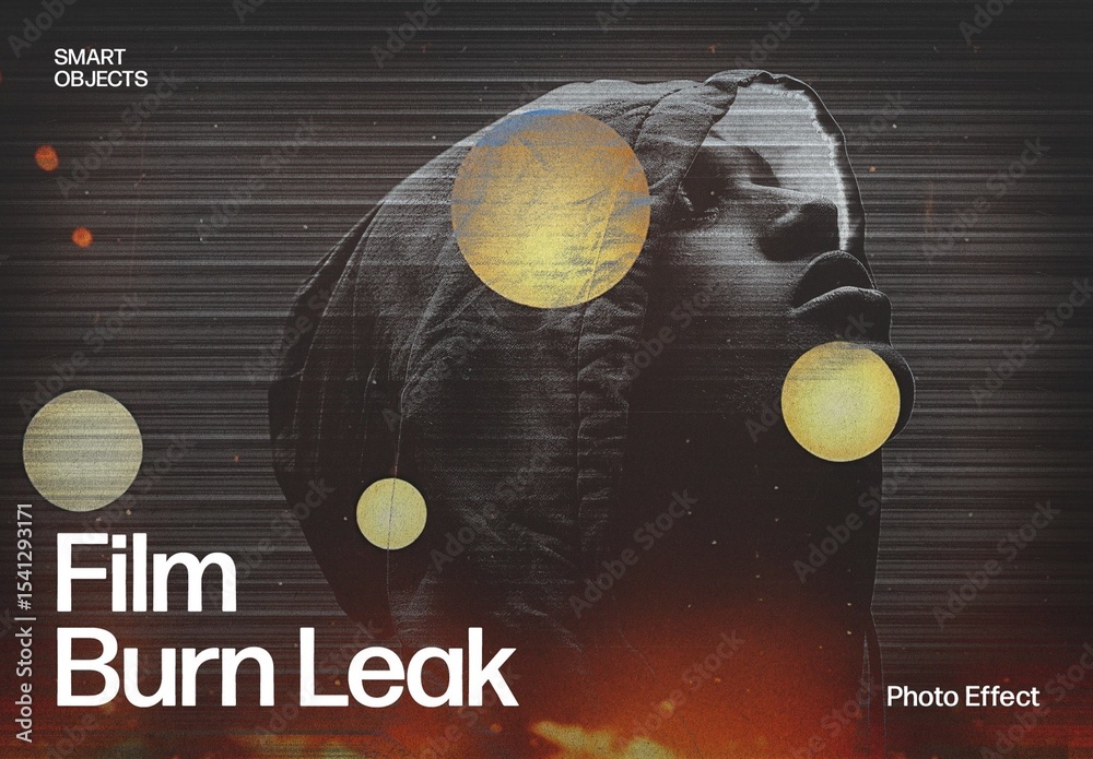 Abstract Film Burn Photo Effect Template for Analog Camera Effects with ...
