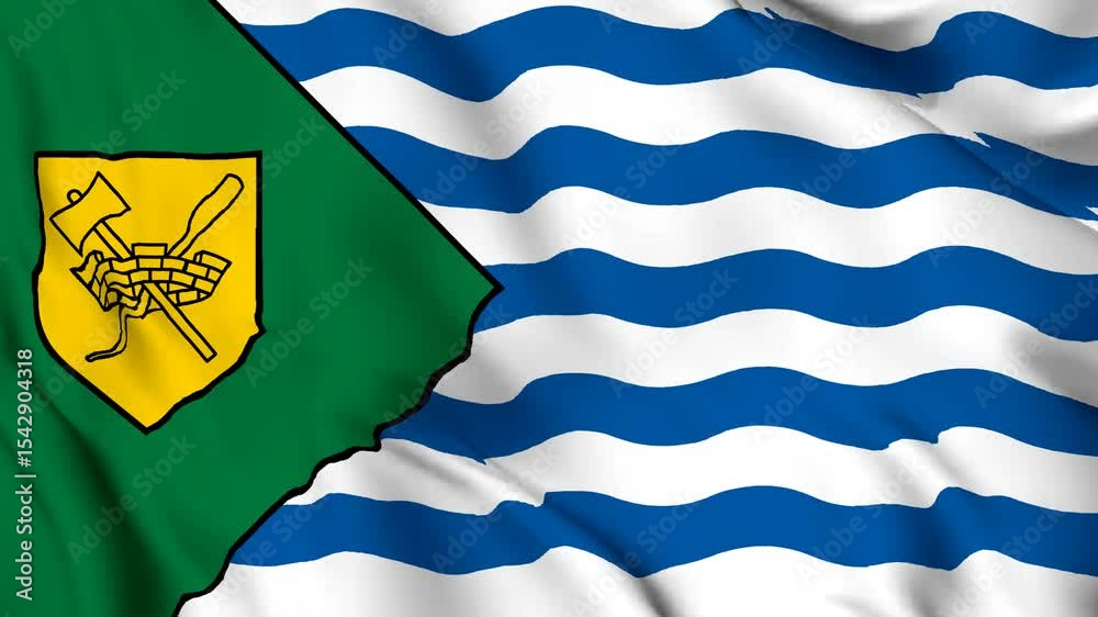 Vancouver city flags realistic ripple effect and seamless loop ...
