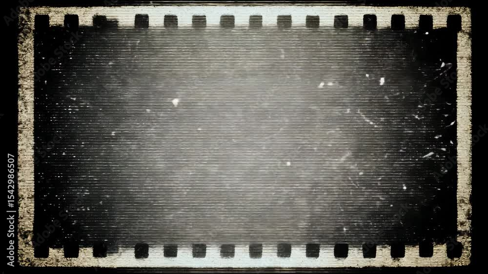 VHS Thick film reel border with scratches, dirt marks, and worn edges ...