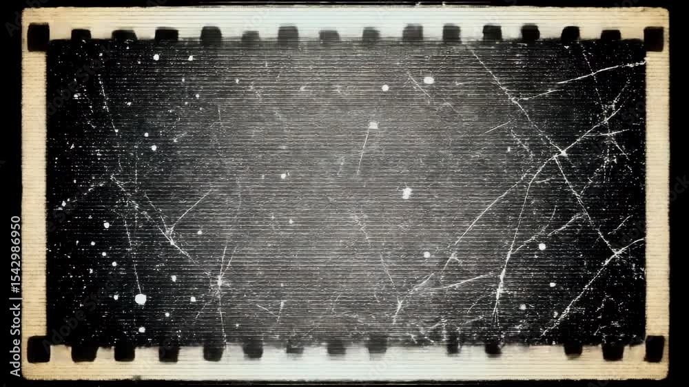 VHS Thick film reel border with scratches, dirt marks, and worn edges ...