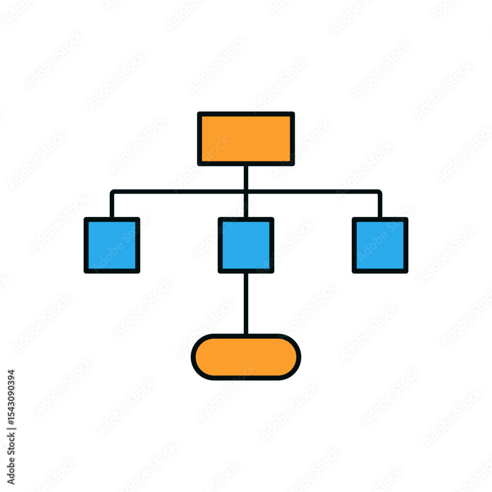 Poster Simple Organizational Structure Diagram with Colored Shapes ...