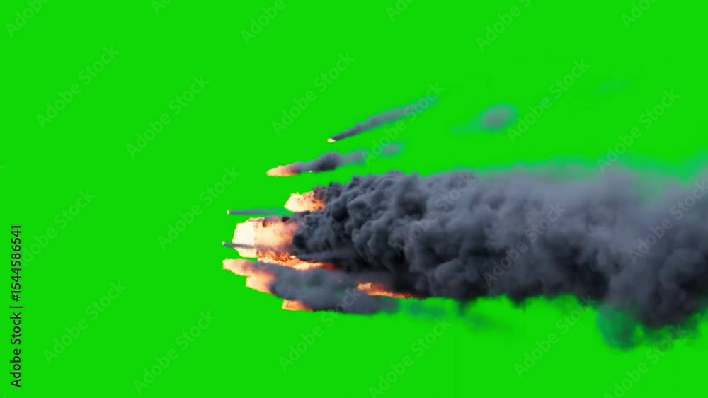 Vídeo do Stock: Realistic Meteor Shower Animation with Green Screen ...