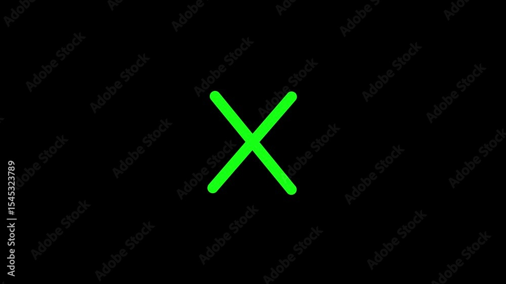 red cross mark animation white background, Wrong icon 4k Motion graphic ...