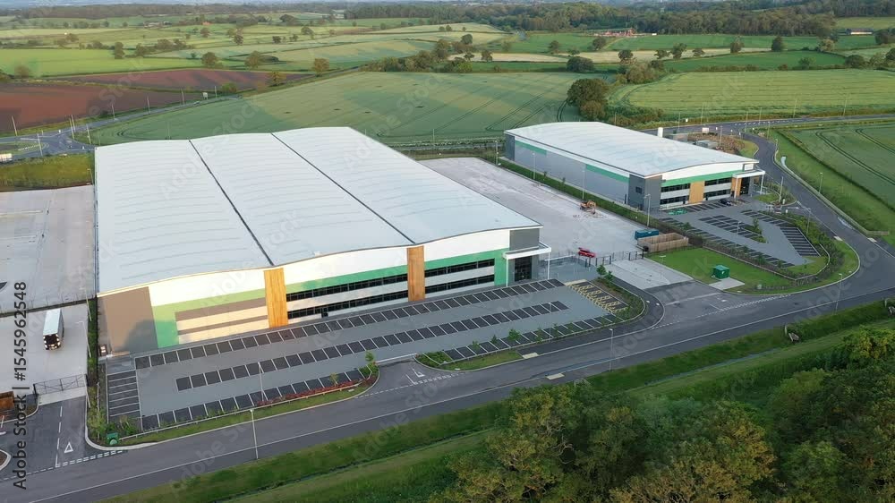 Commercial warehouse and logistics centre located in a large industrial ...