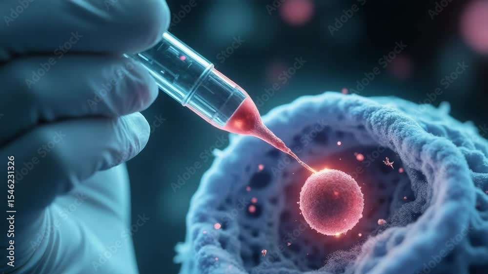 Synthetic Biology concept ,In vitro fertilization pipette cell ...