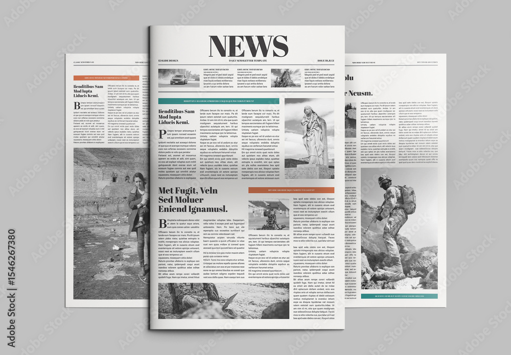 Classic Professional Newspaper Template For Print Stock Template ...