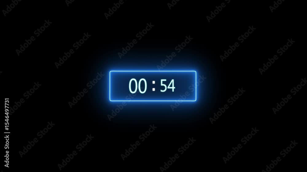 Number Ticker Countdown from 60 Seconds, Blue Countdown Timer with Motion Trail, Countdown Timer ...