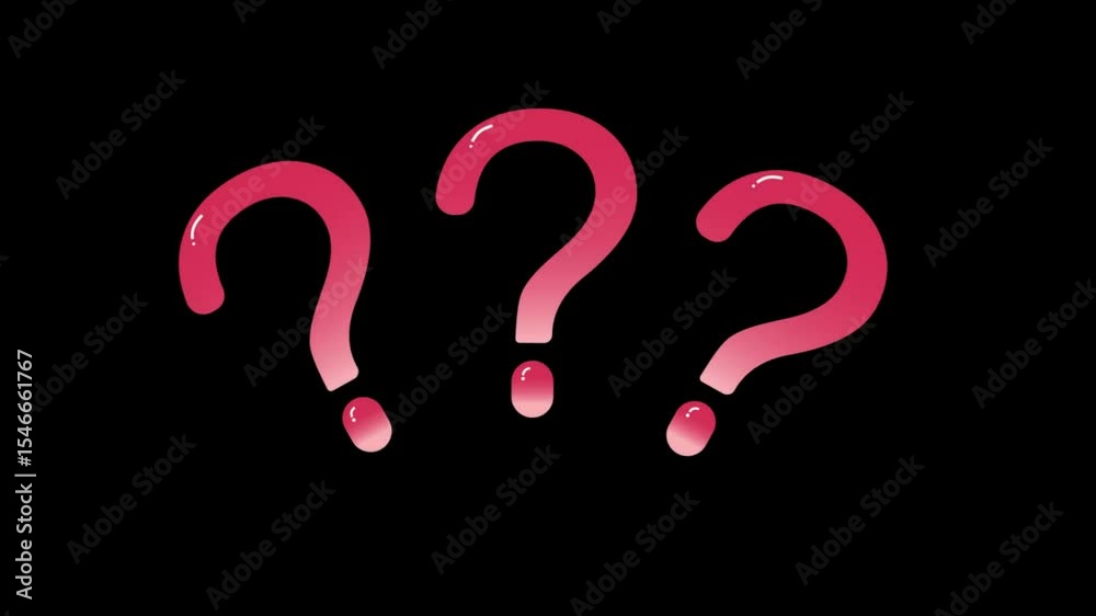 Question mark large size cone effect particle element on the green ...