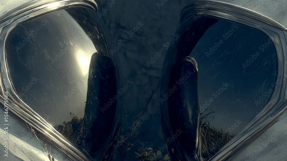 Two alien astronaut helmets Stock Video | Adobe Stock