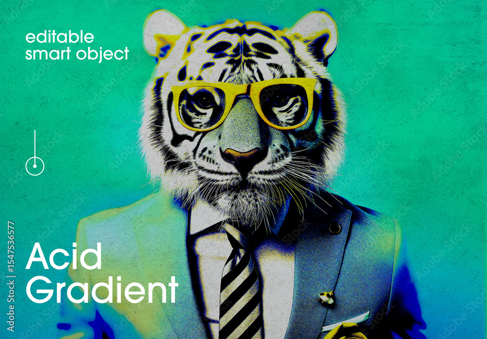 Acid Gradient Overlay Photo Effect Mockup Stock Template | Adobe Stock