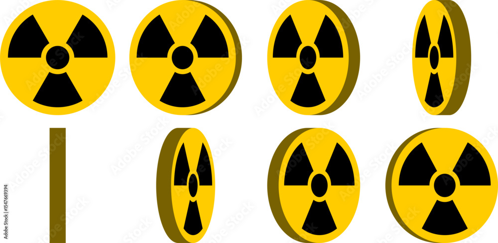 Poster Rotating Nuclear Hazard Ionizing Radiation Trefoil Danger Icon ...