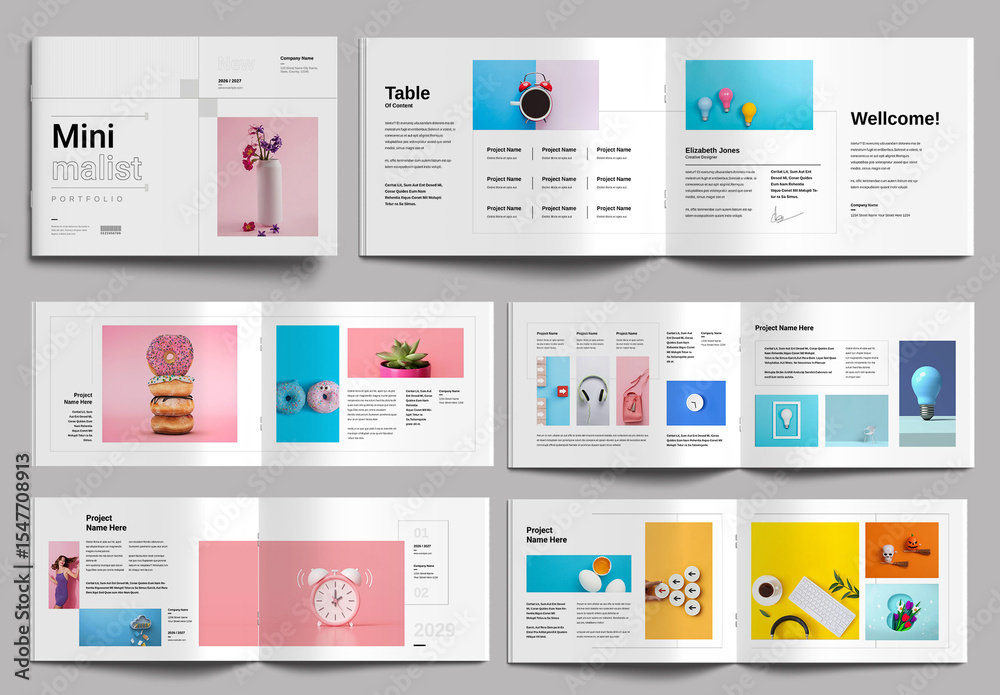 Minimalist Portfolio Template Layout Stock Template | Adobe Stock