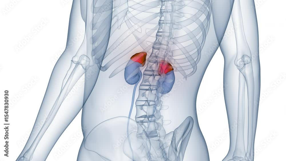Human Body Glands Adrenal Gland Anatomy Animation Concept Stock ビデオ ...