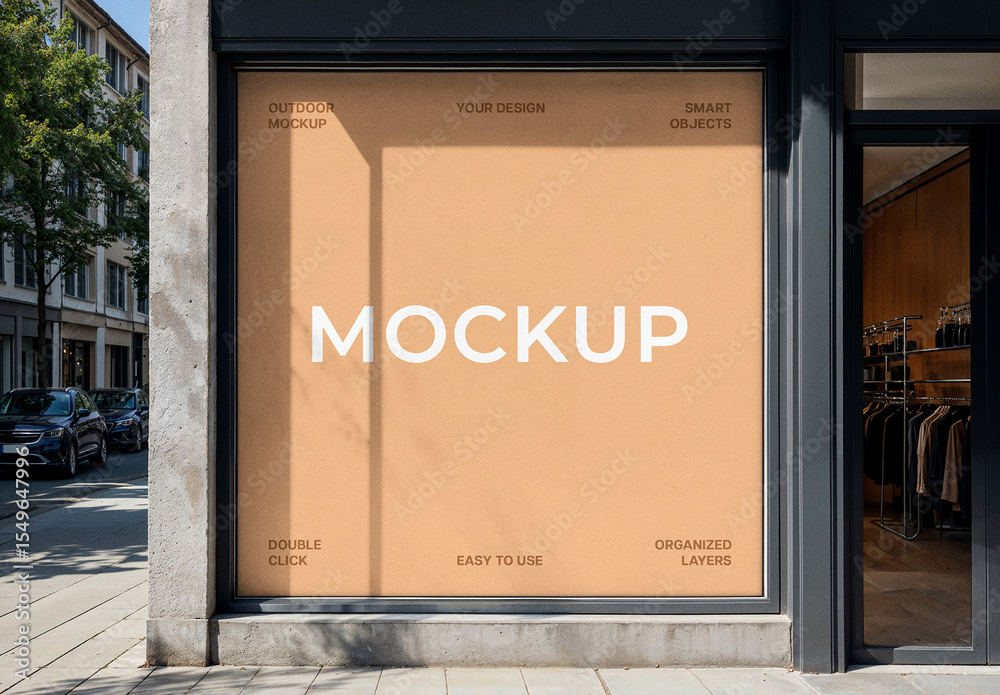 Square Storefront Banner Mockup Stock Template | Adobe Stock