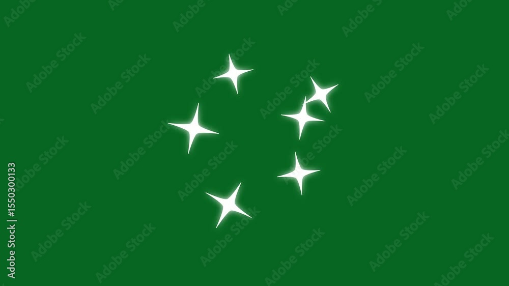 4K Twinkling Sparkling Stars Animation on Green Screen with Looping ...