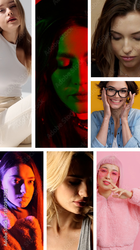 Dynamic Vertical Video Display Wall Stock Template | Adobe Stock