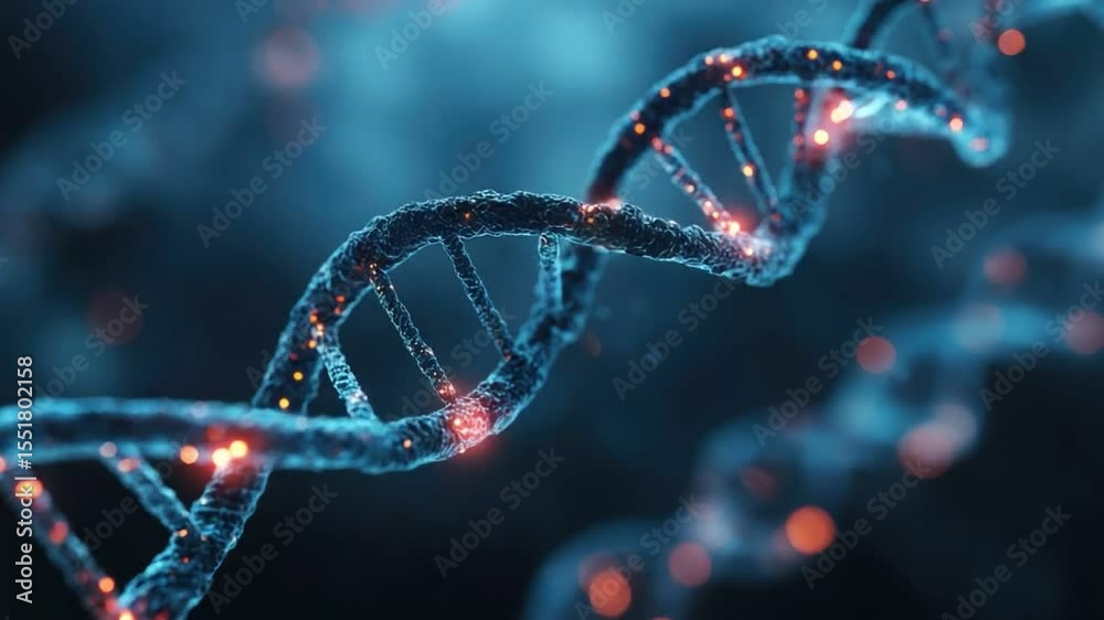 DNA Helix: A visually stunning representation of a DNA helix, with its iconic double-helix ...