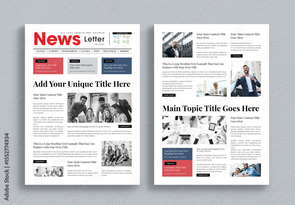 Newsletter Template Stock Template | Adobe Stock