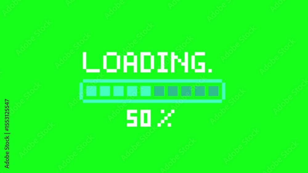 Vidéo Stock Pixel loading animation, 8-bit progress bar, Retro loading ...