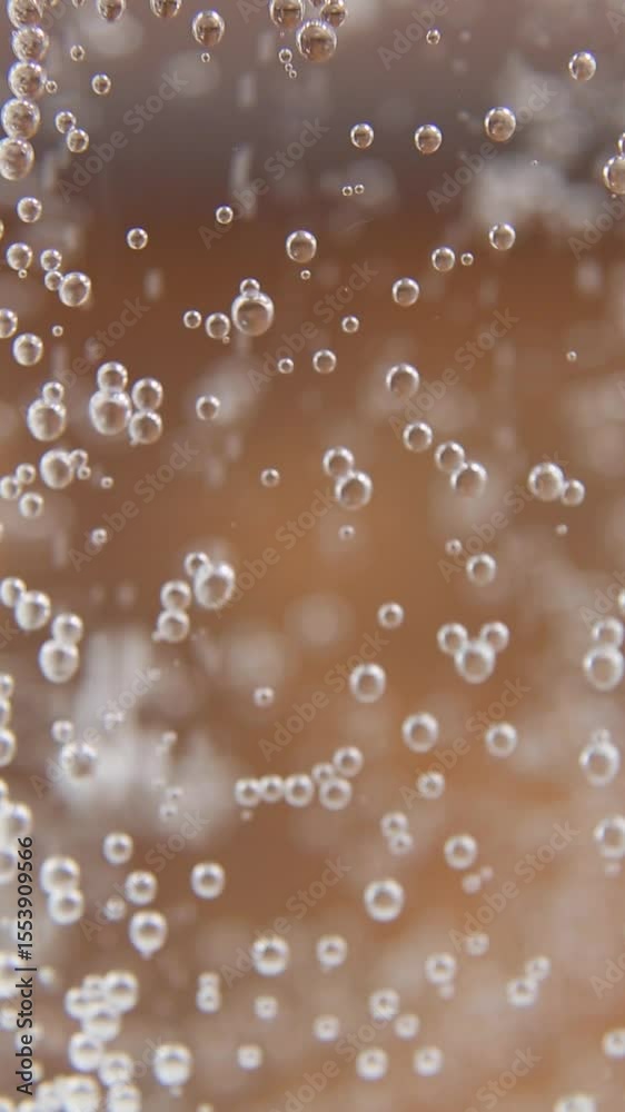 Cascading sparkling water creates intensive bubble formation with ...