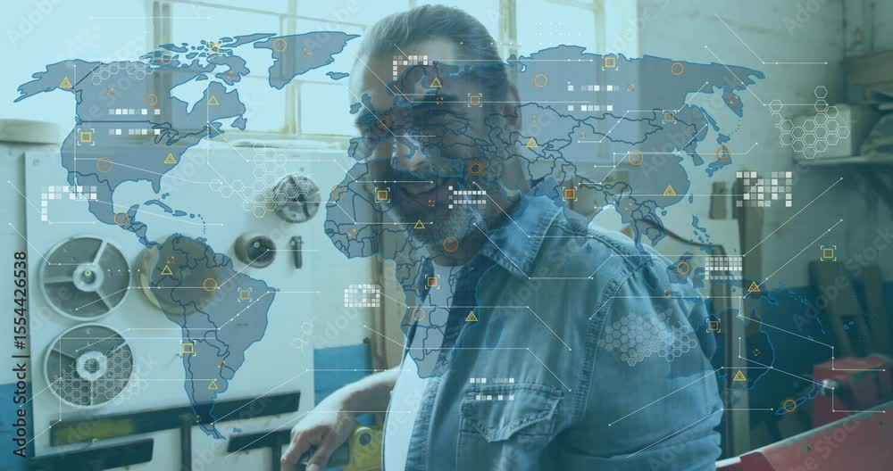 Woodworker starting lathe rotation, adjusting knob and refining shape ...