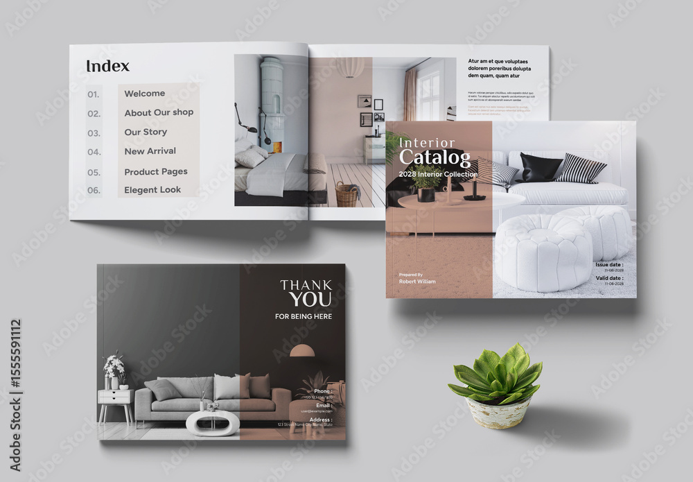 Interior Design Catalog Template Stock Template | Adobe Stock