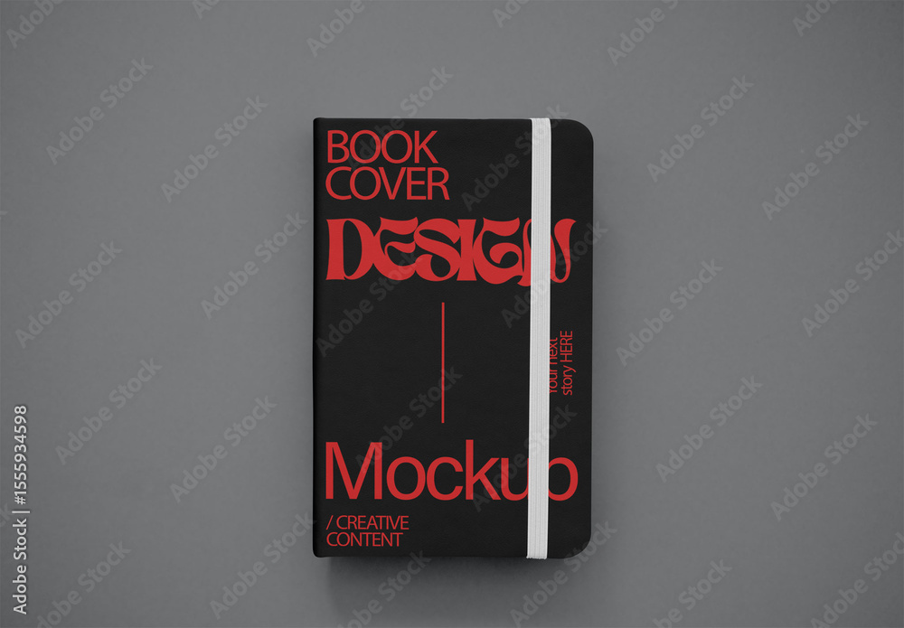 Minimalist Notebook Mockup on Gray Background. Background color ...