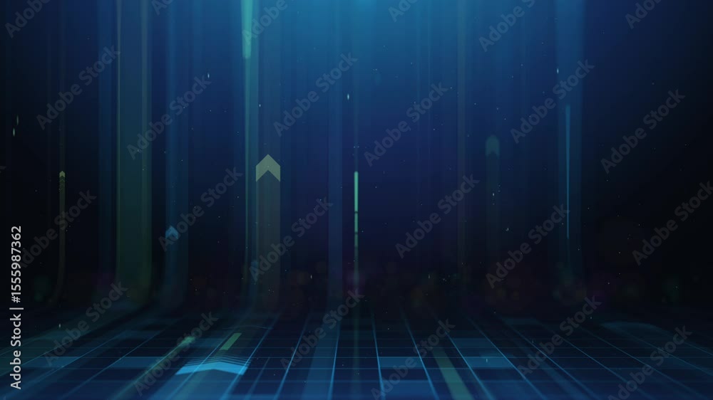 Abstract Animated Arrows Flying Upward on Blue Background.Animation ...