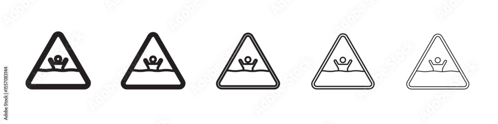 Plakát Quicksand and Mud Danger Sign icon vector outline symbol or ...
