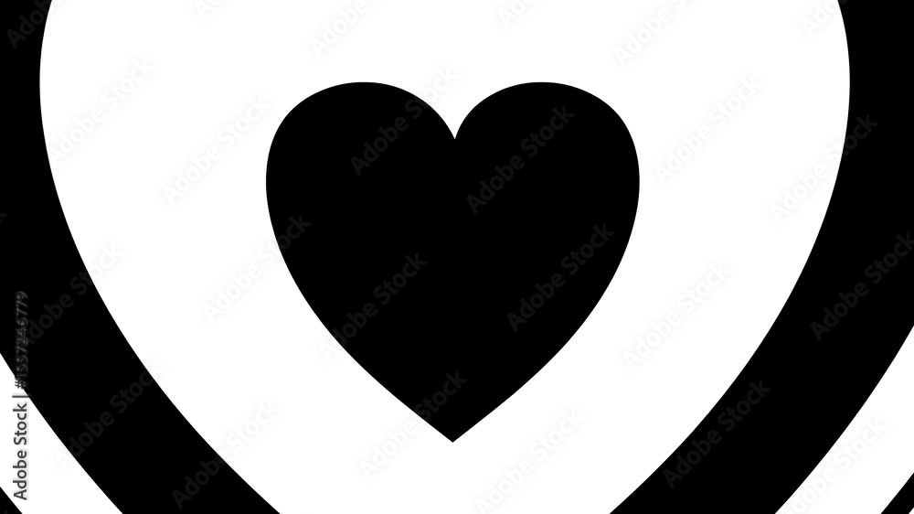 2D Heart looping animation background, Valentine love heart horizontal ...