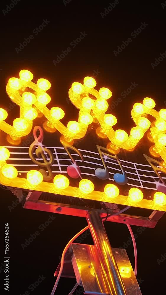 Crown. Flashing lights. Fun Fair at Night. Amusement Park Lights at ...