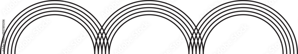 Poster Composition of three consecutive arc shapes traced with five ...