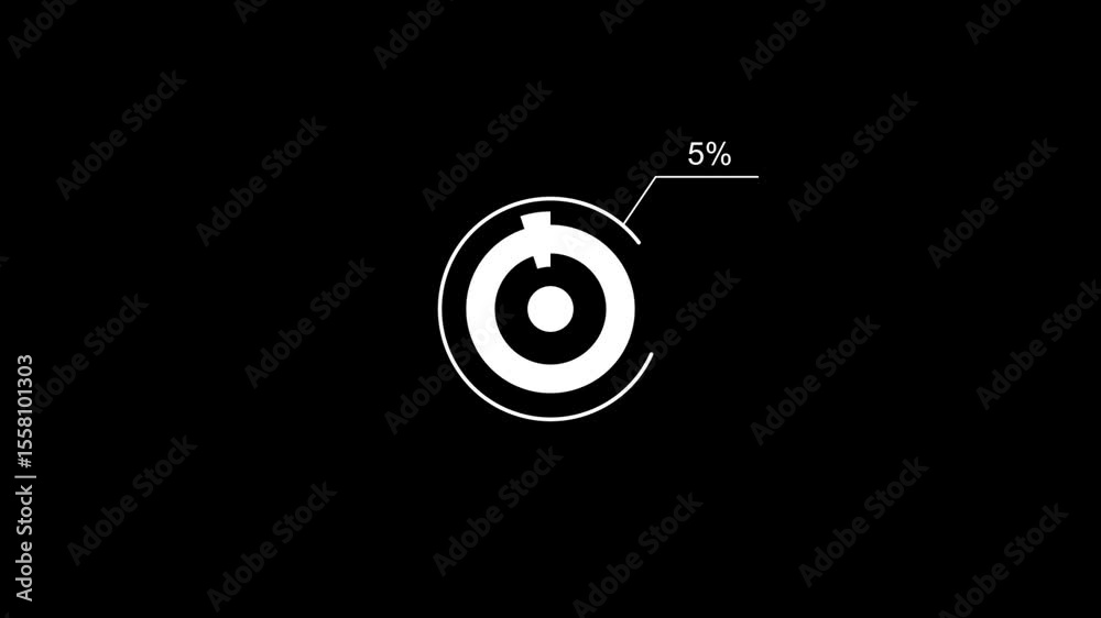 4K Animated 5% Percentage Progress Bar Icon – Smooth Loading Animation ...