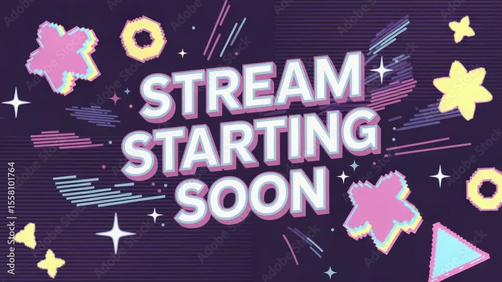 Stream Starting Soon. Retro Gaming Style Announcement. Stream starting ...