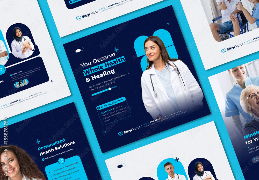 Medical HealthCare Advertising Social Media Post Stock Template | Adobe ...