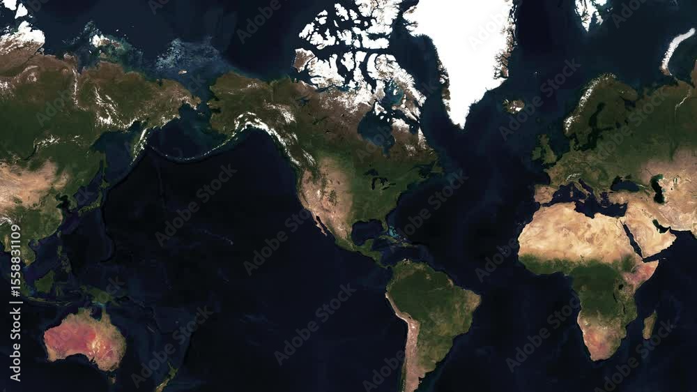 Zoom from Earth to the United States. Glow outline map animation ...