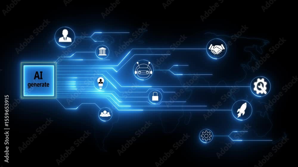 AI generate animation generate AI artificial intelligence icon symbol ...