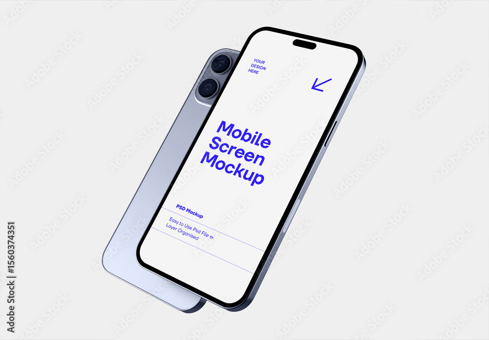 Sleek Mobile Phone Screen Mockup Stock Template | Adobe Stock