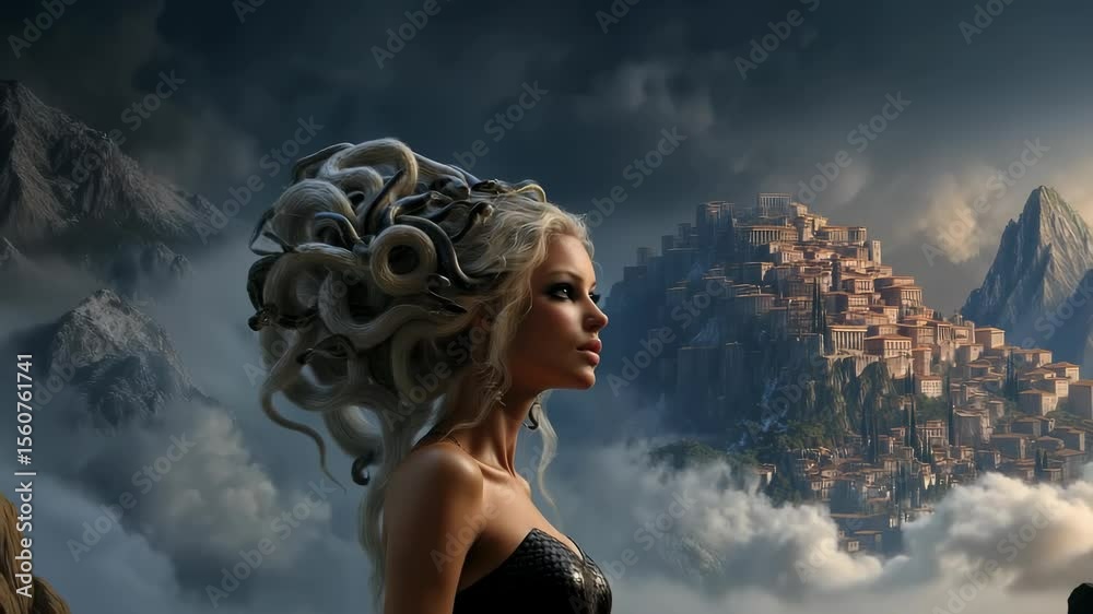 Gorgon Jellyfish legend: cursed statue, Olympian wrath, Medusa glance ...