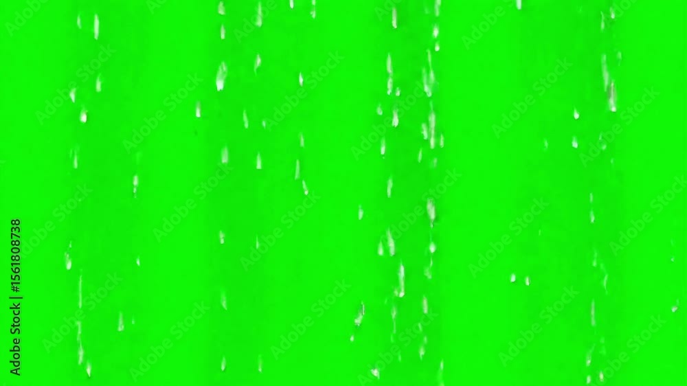 Rain falling on a green screen background for visual effects ...