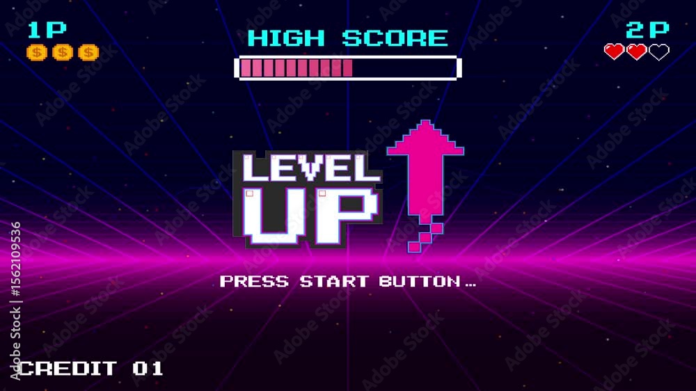 LEVEL UP icon pixel art. 8 bit game. retro game. Retro Futurism Sci-Fi ...