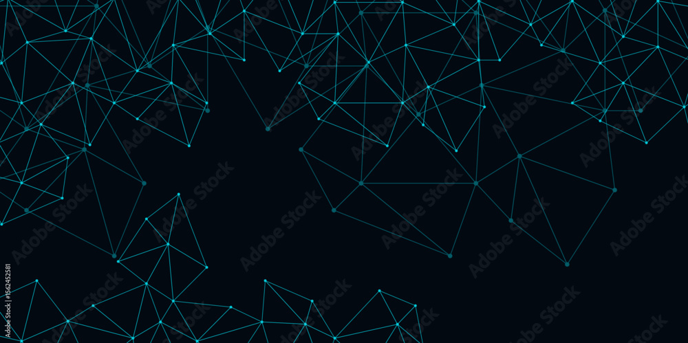 Abstract polygons plexus vector background, digital data visualization ...