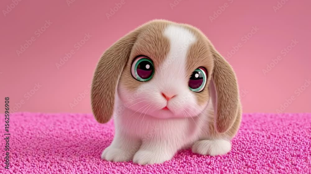 (Loop) Sad Bunny Character Animation with Droopy Ears Stock Video ...