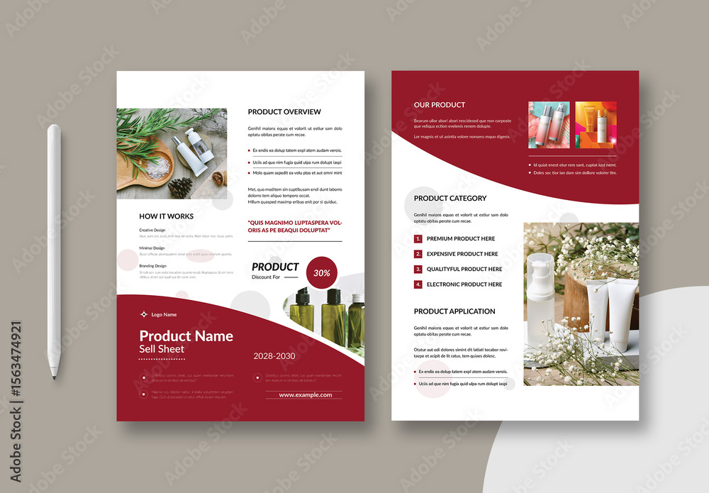 Product Sell Sheet Template Layout Stock Template | Adobe Stock