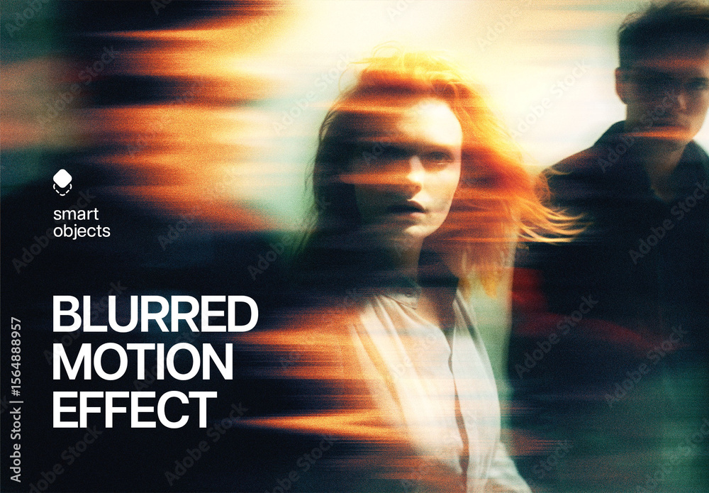 Blurred Motion Photo Effect Mockup Stock Template | Adobe Stock